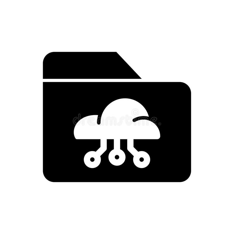 Icon folder cloud system stock vector. Illustration of vector - 344018044