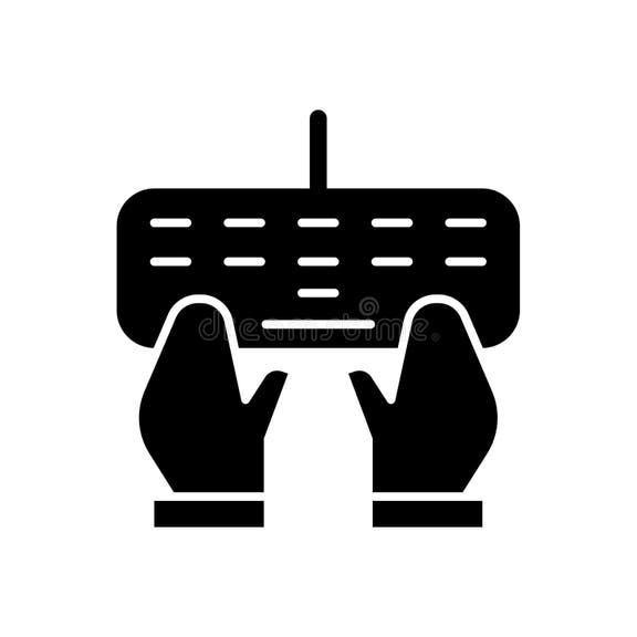 Icon hand typing keyboard stock vector. Illustration of buttons - 344018043