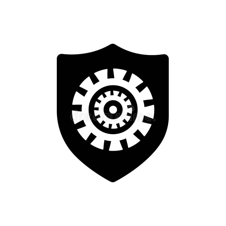 Icon Glyph Shield Gear Setting. Solid Style. Stock Vector ...