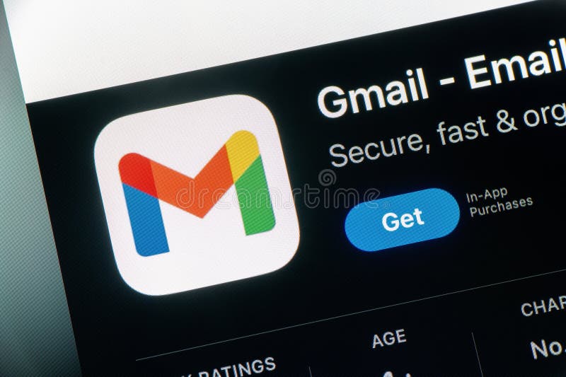 Icon of Gmail E-mail Mobile App To Be Installed on Apple Device ...