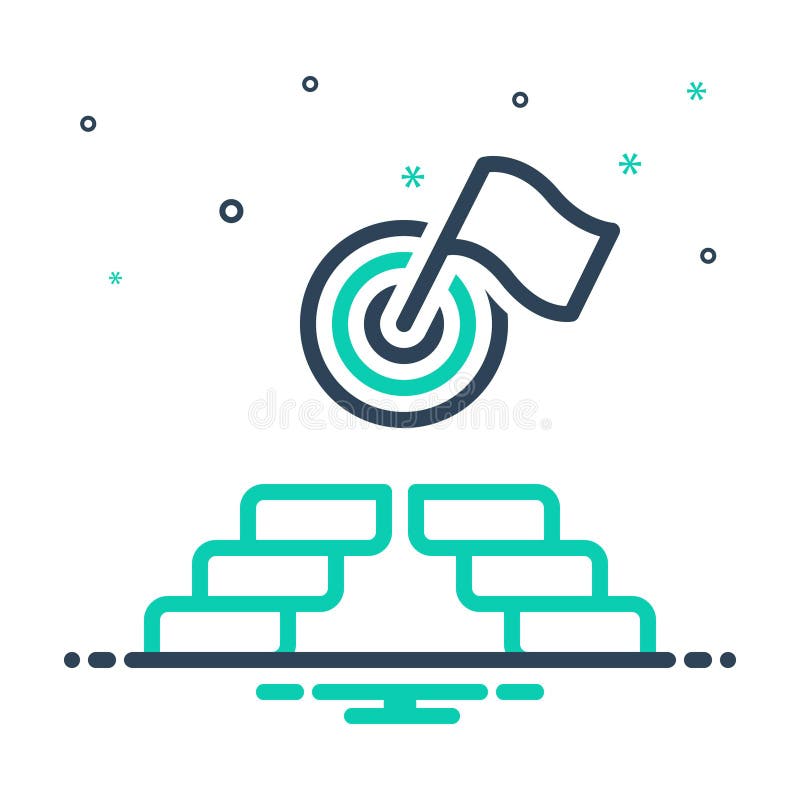 Mix Icon for Goal, Staircase and Aim Stock Vector - Illustration of ...
