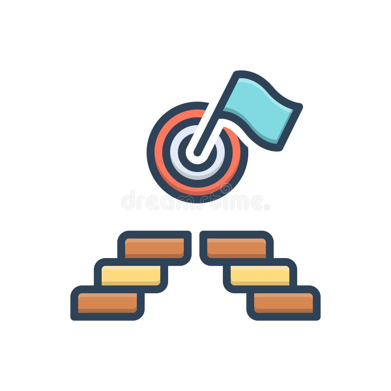 Color Illustration Icon for Goal, Staircase and Target Stock Vector ...