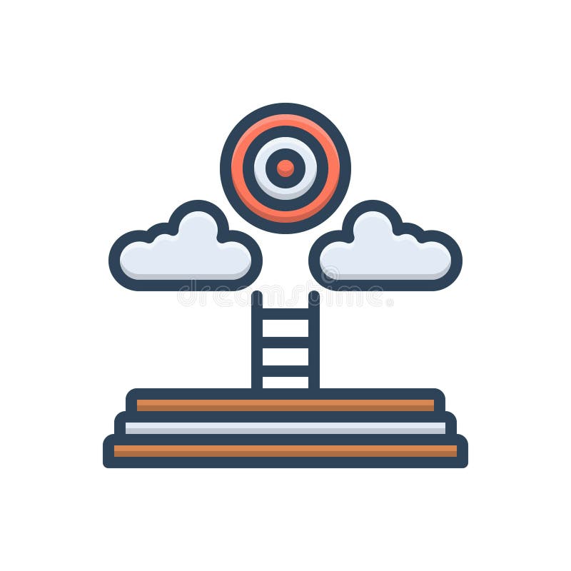 Color Illustration Icon for Goals, Achieve and Success Stock Vector ...