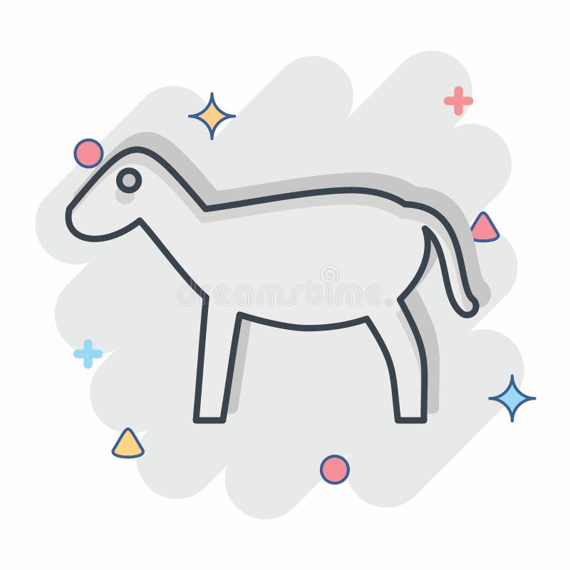 Icon Goat. Related To Eid Al Adha Symbol. Comic Style. Simple Design ...