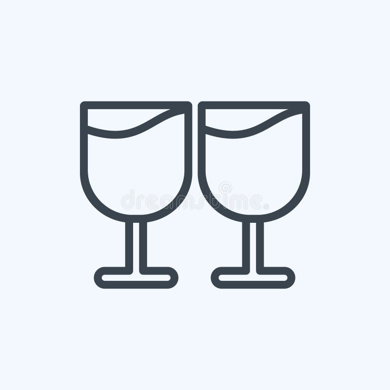 Icon Goblets. Suitable for Wedding Symbol. Line Style. Simple Design ...
