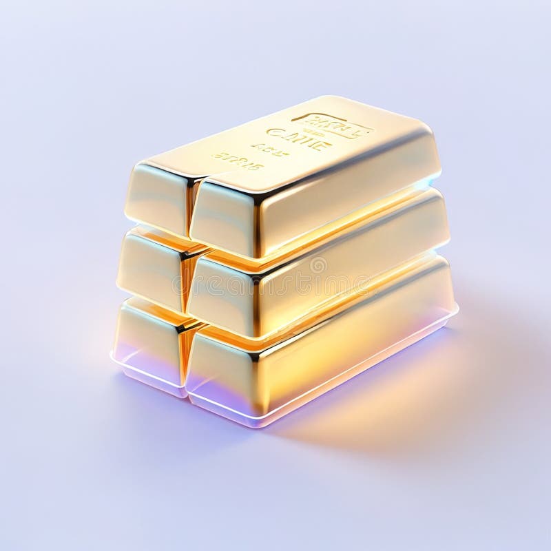 Icon of Gold Bars, Glossy Glass Style Stock Illustration - Illustration ...
