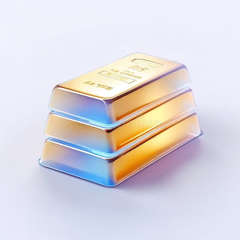 Icon of Gold Bars, Glossy Glass Style Stock Illustration - Illustration ...