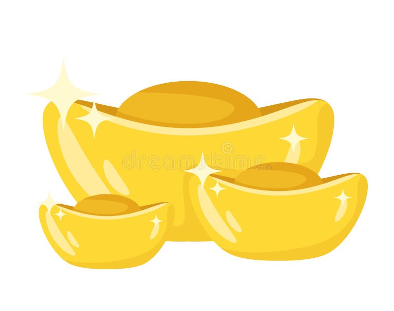 Icon of a Golden China Coins Ingots. Stock Vector - Illustration of ...