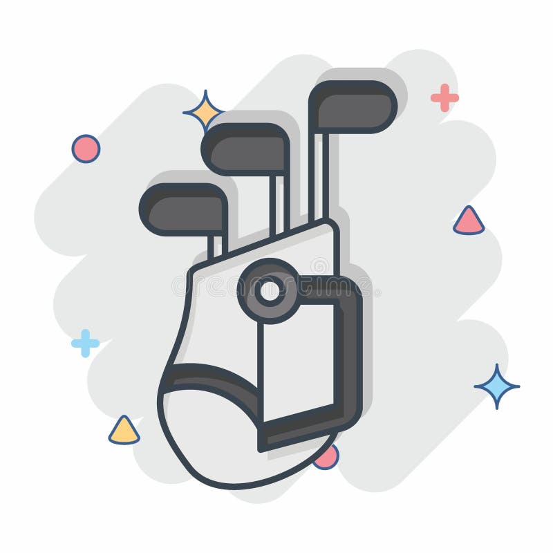 Icon Golf Bag. Related To Golf Symbol. Comic Style. Simple Design Editable Stock Illustration ...