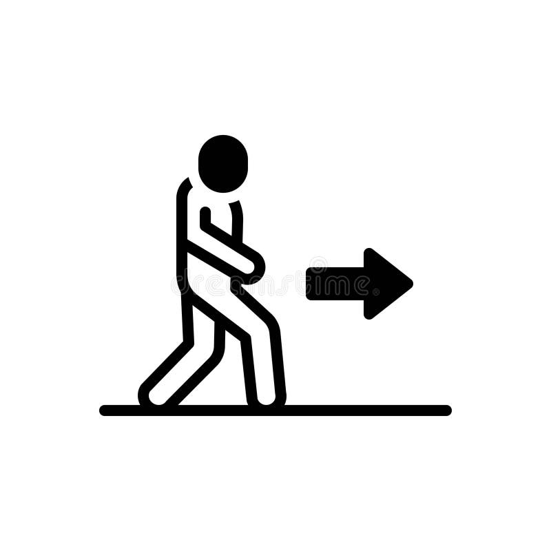 Black Solid Icon for Goto, Visit and Step Stock Vector - Illustration ...