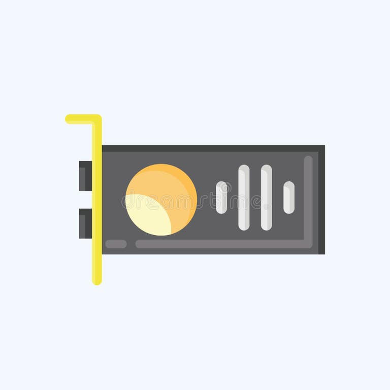 Icon GPU. Suitable for Computer Components Symbol. Flat Style. Simple Design Editable. Design ...