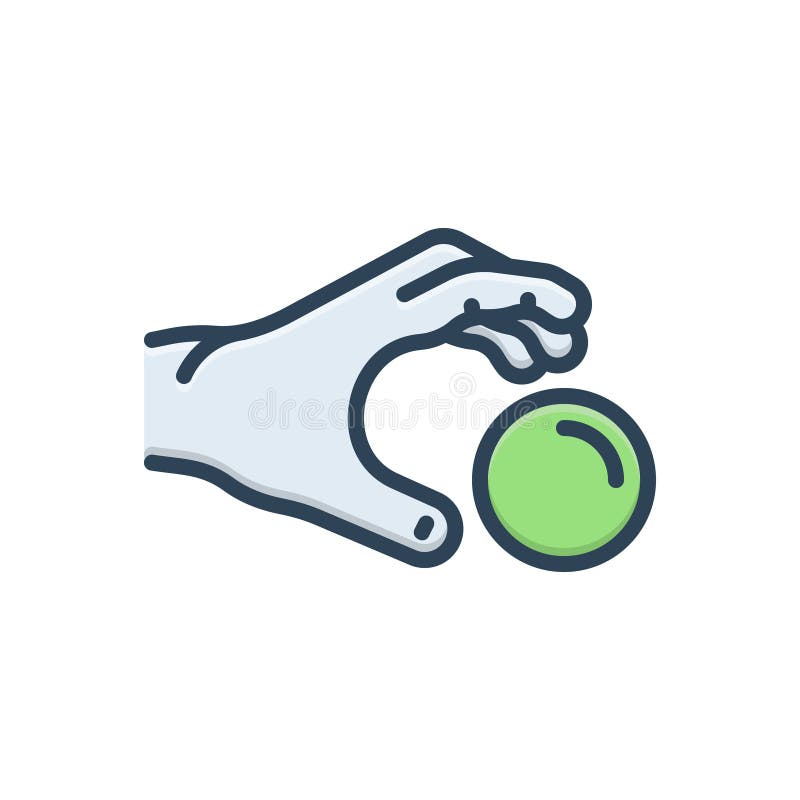 Color Illustration Icon for Grab, Hand and Throw Stock Illustration ...