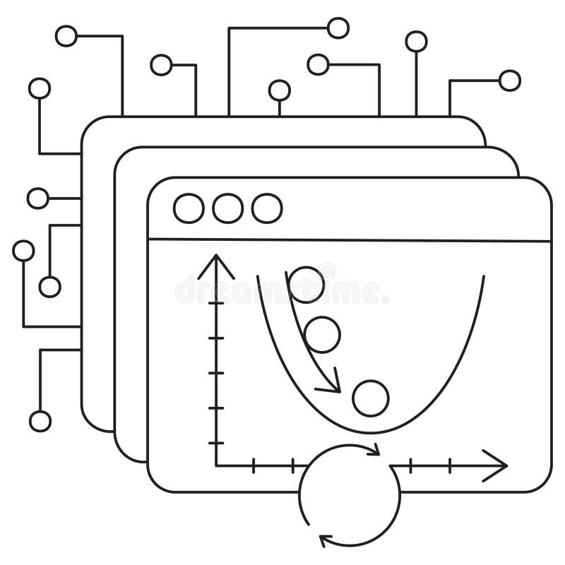 Icon of gradient descent stock vector. Illustration of thin - 372985838