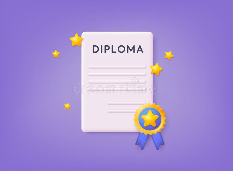 Icon of Graduation Certificate, Diploma. Winner Certificate Stock ...