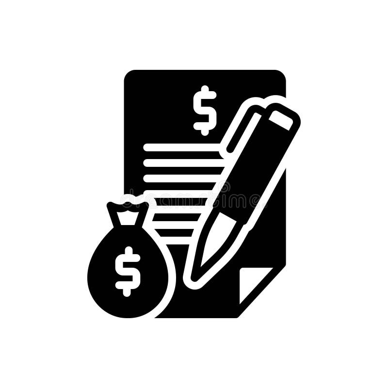 Black Solid Icon for Grant, Permit and Afford Stock Illustration ...