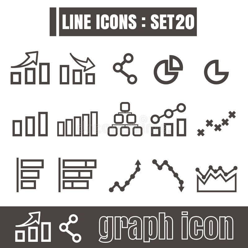 Icon Graph Line Black Modern Style Vector on White Background Stock ...