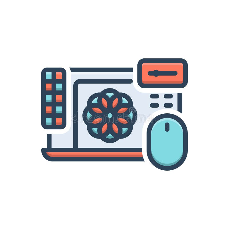 Color Illustration Icon for Graphic Design, Mouse and Website Stock ...