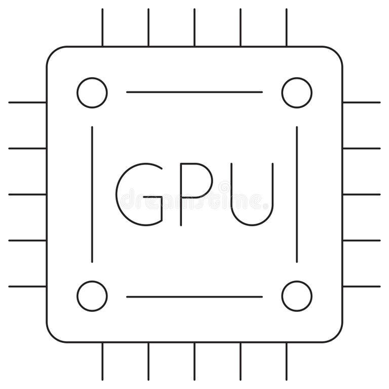 Icon of a Graphics Processing Unit Chip, Representing Computer Hardware, Gaming Stock Vector ...