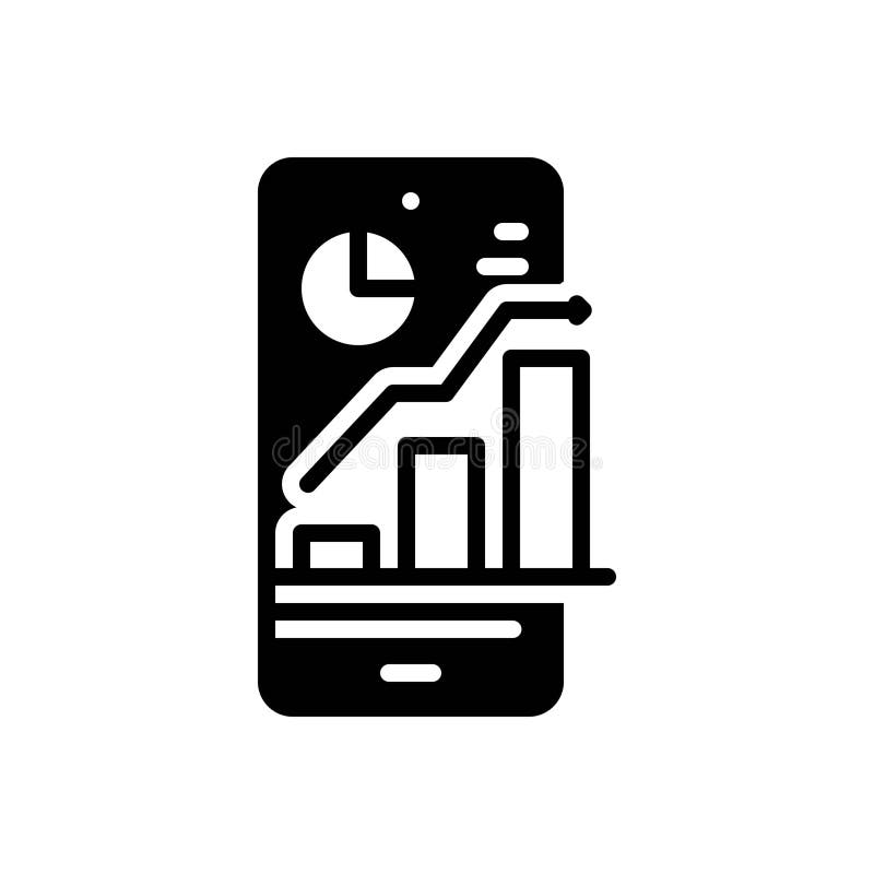Black Solid Icon for Graphs, Chart and Bar Stock Vector - Illustration ...