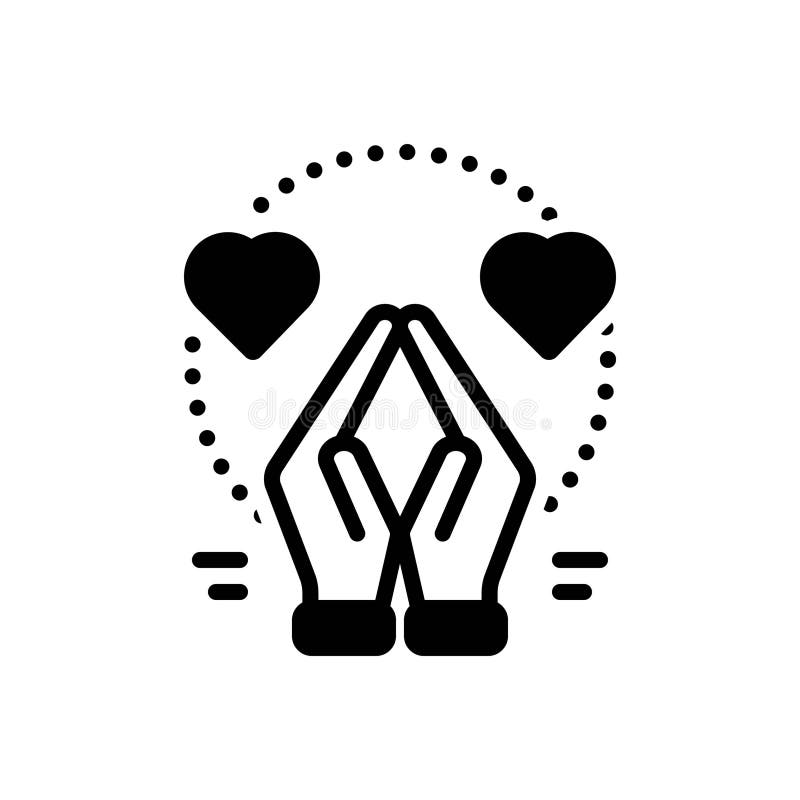 Black Solid Icon for Gratitude, Welcome and Prayers Stock Illustration ...
