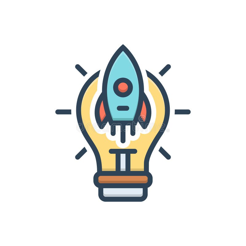 Color Illustration Icon for Great Idea, Thought and Thinking Stock ...