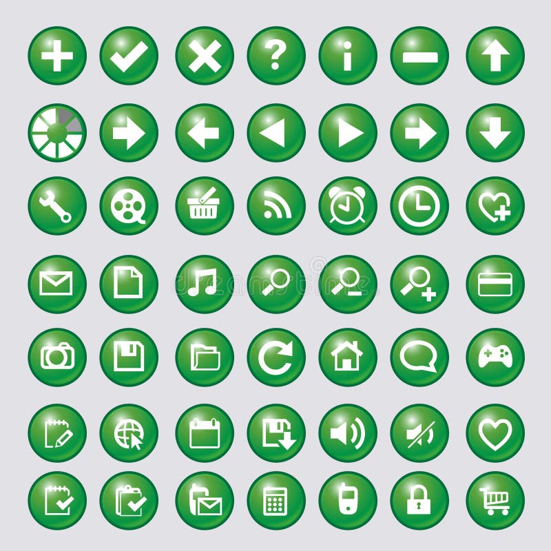 Icon with Green Circle Vector Stock Vector - Illustration of buttons ...