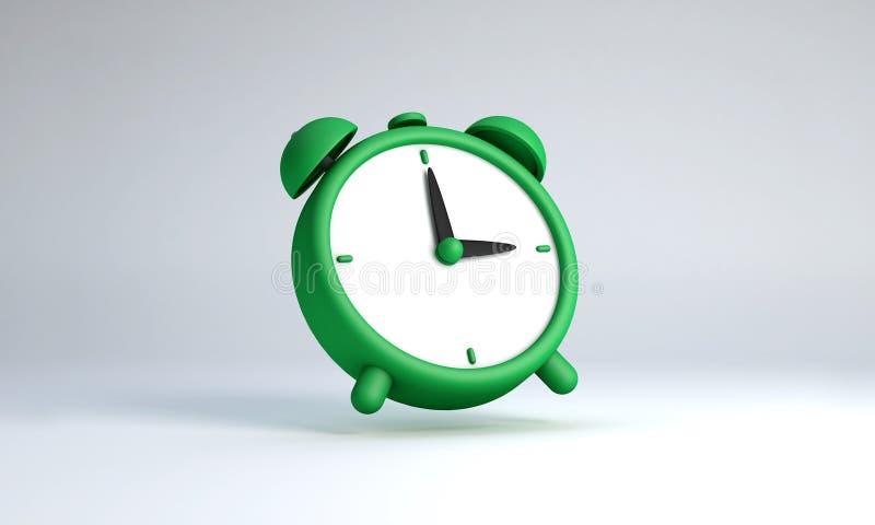 Icon in Green Color of an Old Alarm Clock. 3D Illustration Stock ...