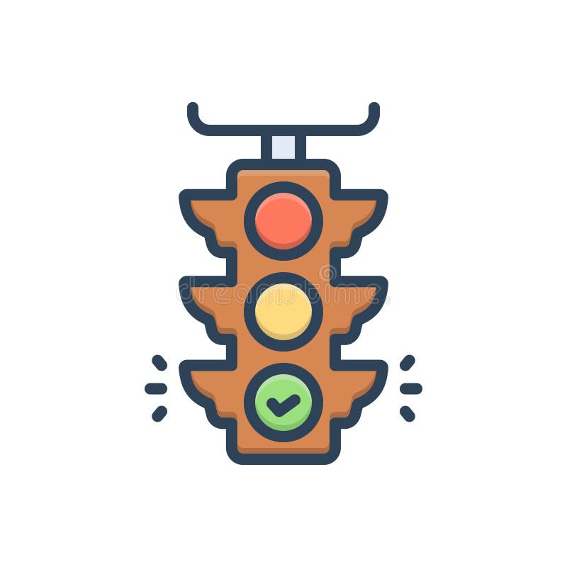 Color Illustration Icon for Green Light, Stoplight and Safety Stock ...
