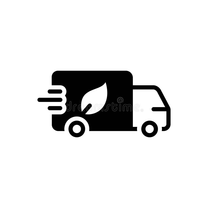 Black Solid Icon for Green Logistics, Delivery and Transport Stock ...