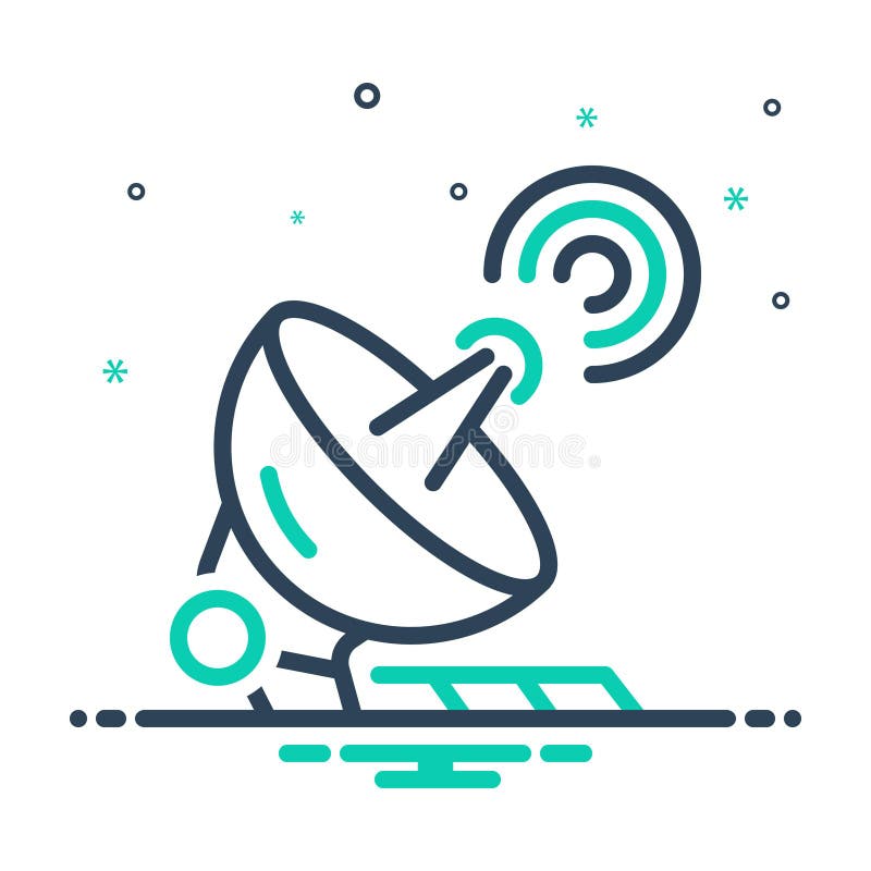 Mix Icon for Ground Station, Satellite and Connection Stock Vector ...