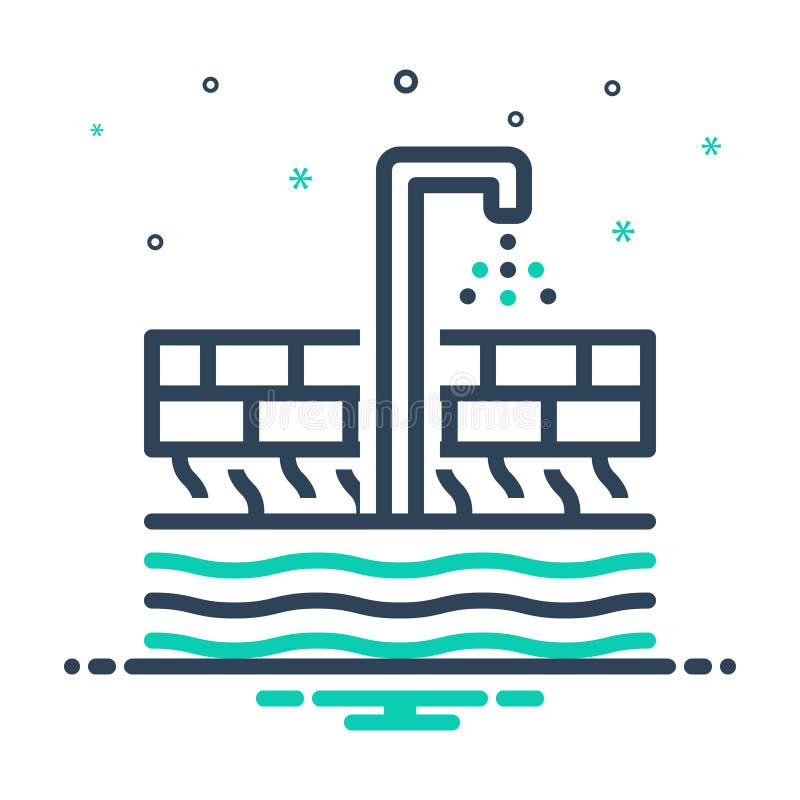 Mix Icon for Groundwater, Aquifer and Pump Stock Illustration ...