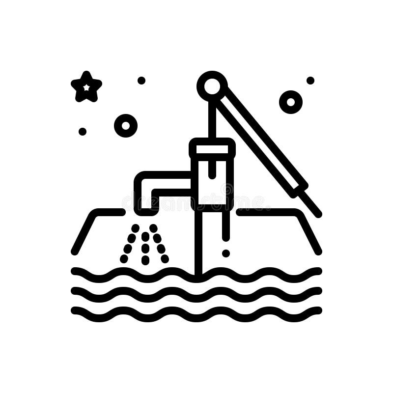 Black Line Icon for Groundwater, Aquifers and Water Stock Vector ...