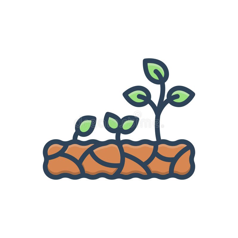 Color Illustration Icon for Growing, Increasingly and Sapling Stock ...