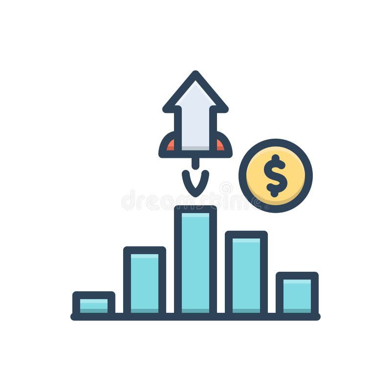Color Illustration Icon for Growth, Marketing and Graph Stock Vector ...