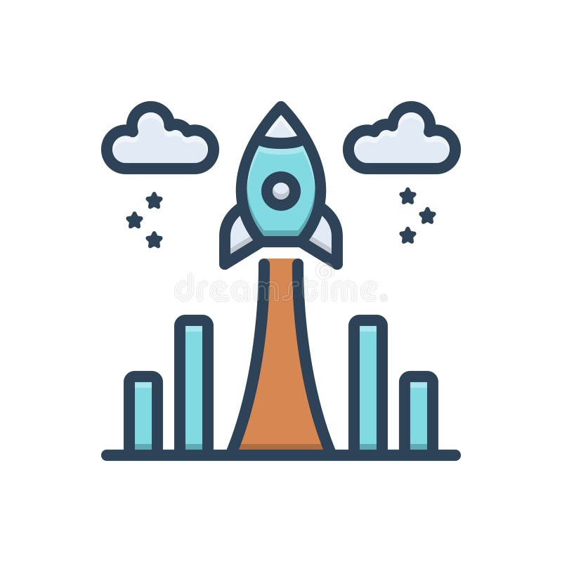 Color Illustration Icon for Growth, Rocket and Business Stock Vector ...