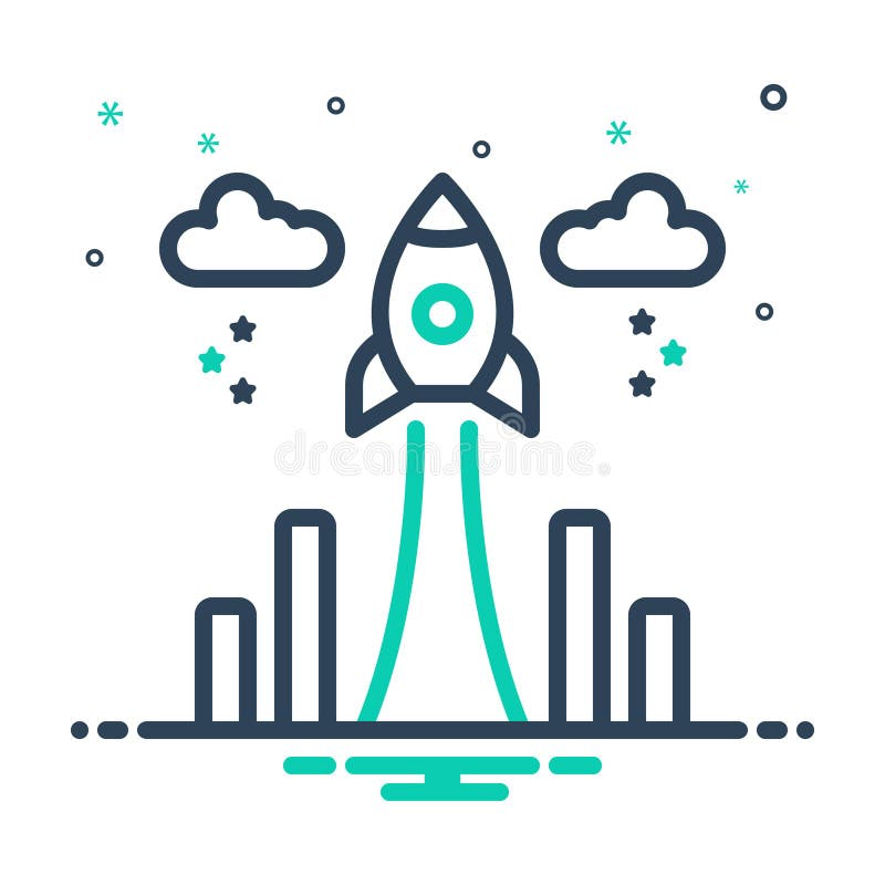Mix Icon for Growth, Rocket and Business Stock Vector - Illustration of ...
