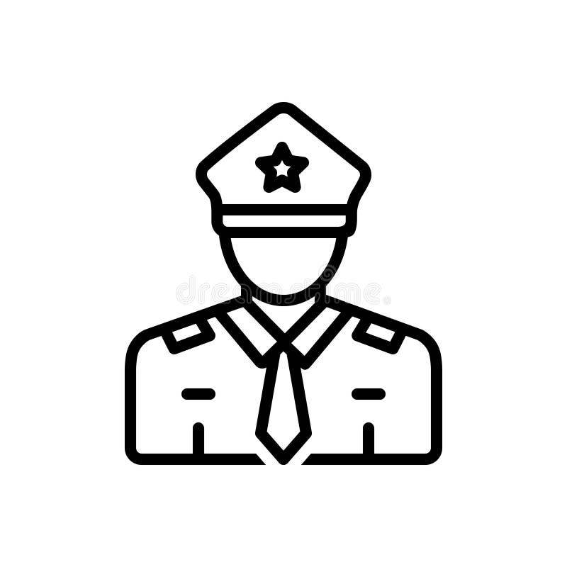 Black Line Icon for Guard, Secure and Enforcer Stock Vector ...