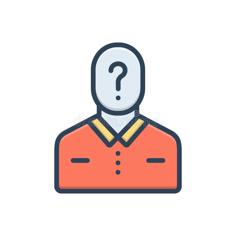 Color Illustration Icon for Guess, Who and Question Stock Illustration ...