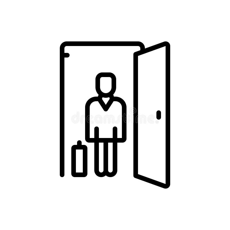 Black Line Icon for Guest, Visitor and Outsider Stock Vector ...