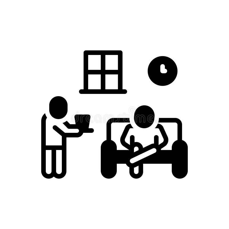 Black Solid Icon for Guest, Visitor and Paying Stock Vector ...