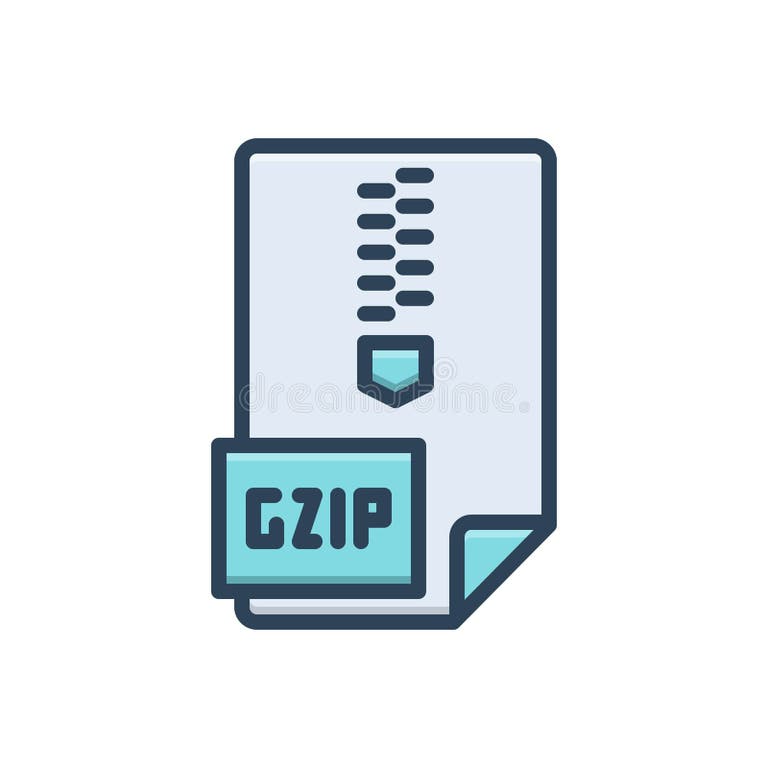 Color Illustration Icon for Gzip, Application and Contract Stock Vector - Illustration of color ...