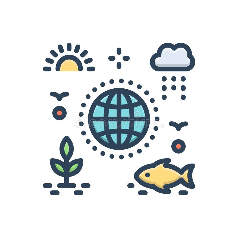 Color Illustration Icon for Habitat, Natural and Fish Stock ...