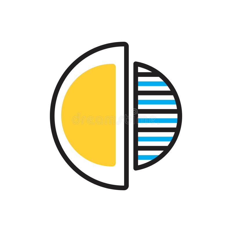 Multi Color Icon for Half, Incomplete and Graph Stock Illustration ...