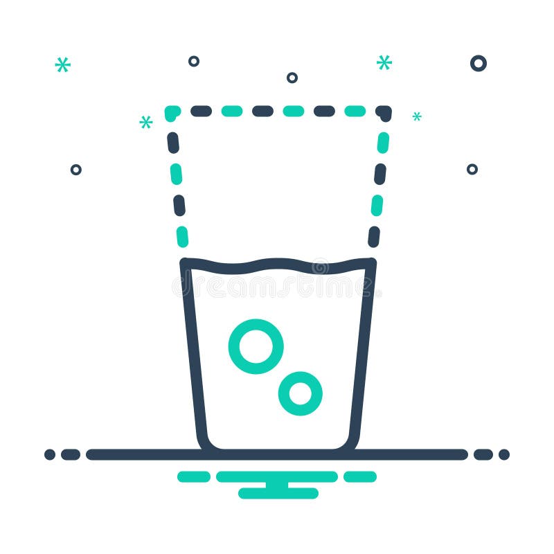 Mix Icon for Half, Water and Glass Stock Illustration - Illustration of ...