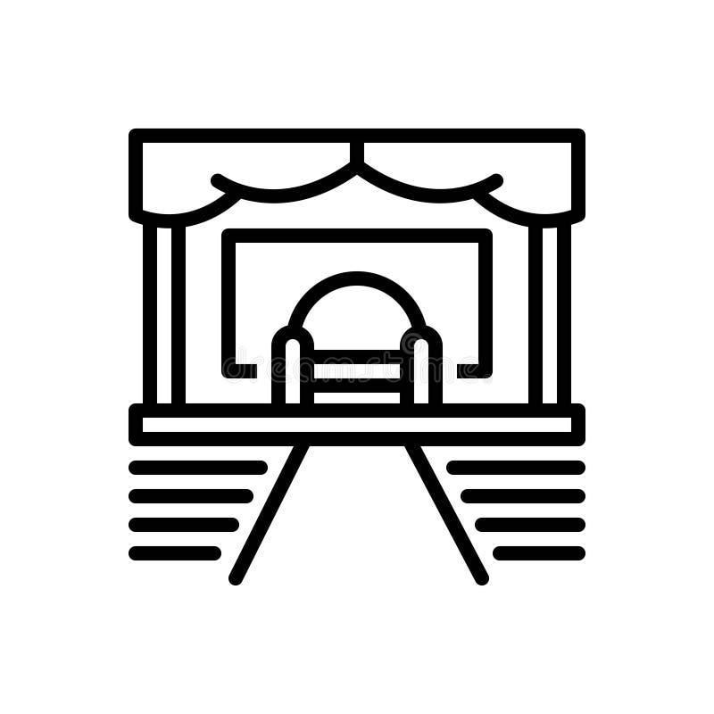 Black Line Icon for Hall, Assembly Hall and Chamber Stock Vector ...