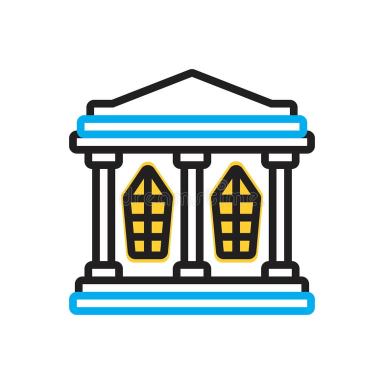 Multi Color Icon for Hall, Build and House Stock Vector - Illustration ...