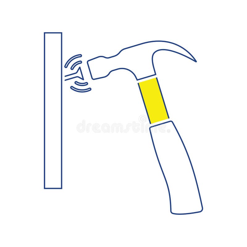Icon of Hammer Beat To Nail Stock Vector - Illustration of iron ...