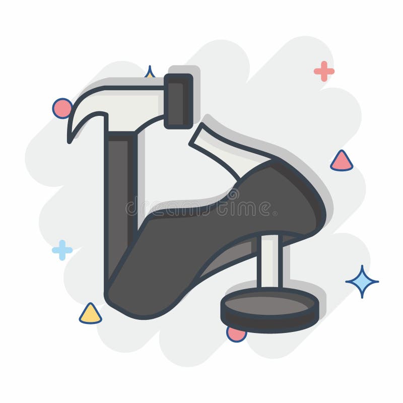 Icon Hammer. Related To Shoemaker Symbol. Comic Style. Simple Design ...