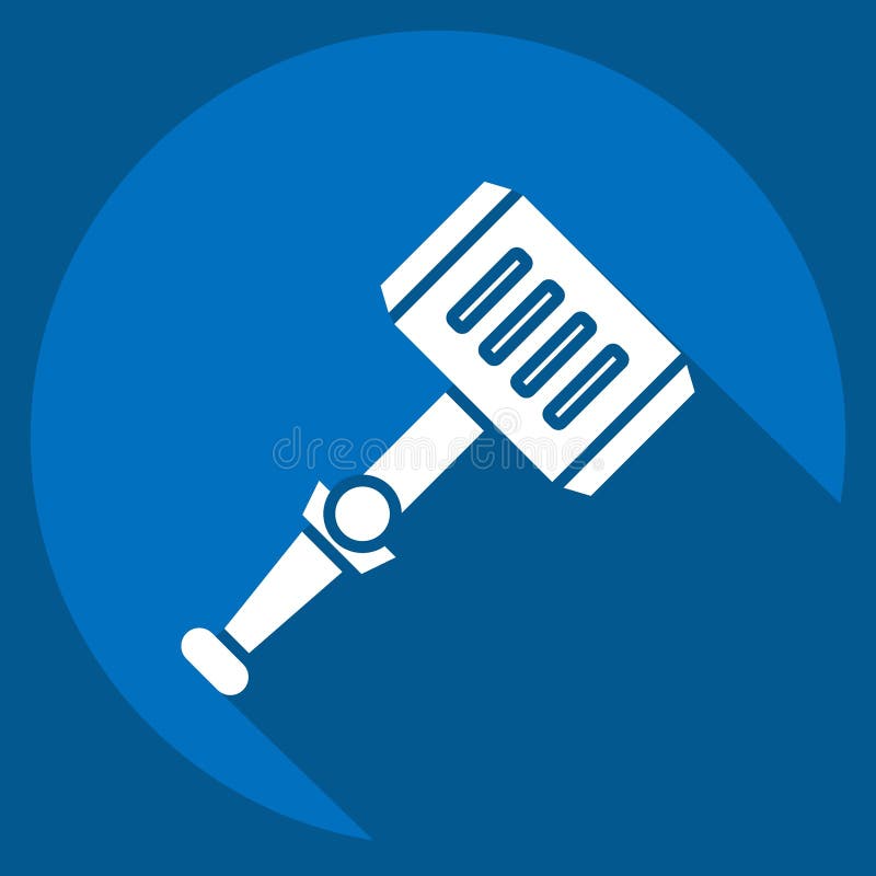 Icon Hammer. Related To Weapons Symbol. Long Shadow Style. Simple ...