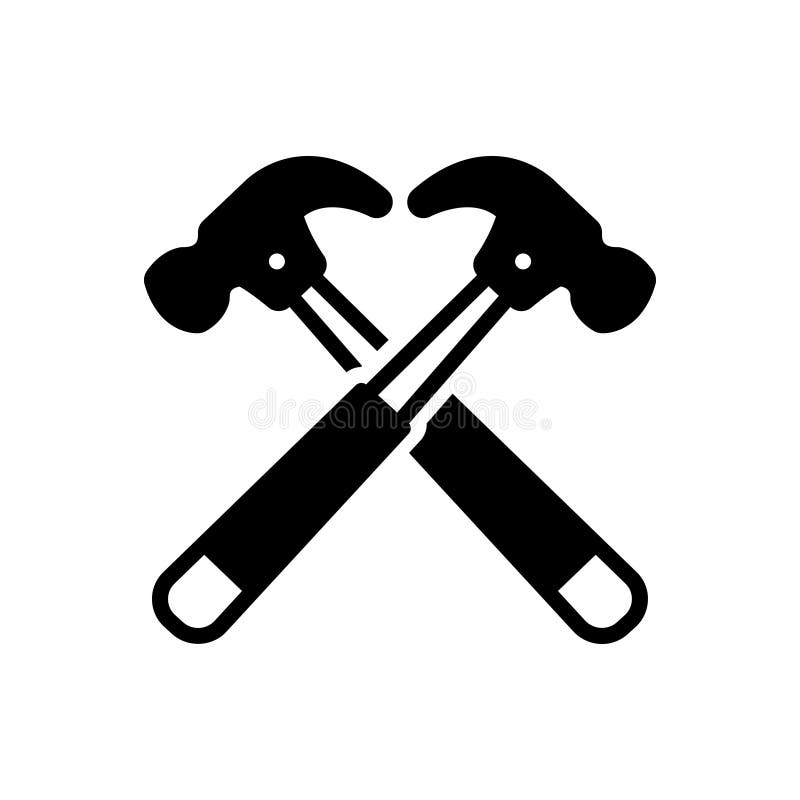 Black Solid Icon for Hammer, Shattered and Destroyed Stock Vector ...